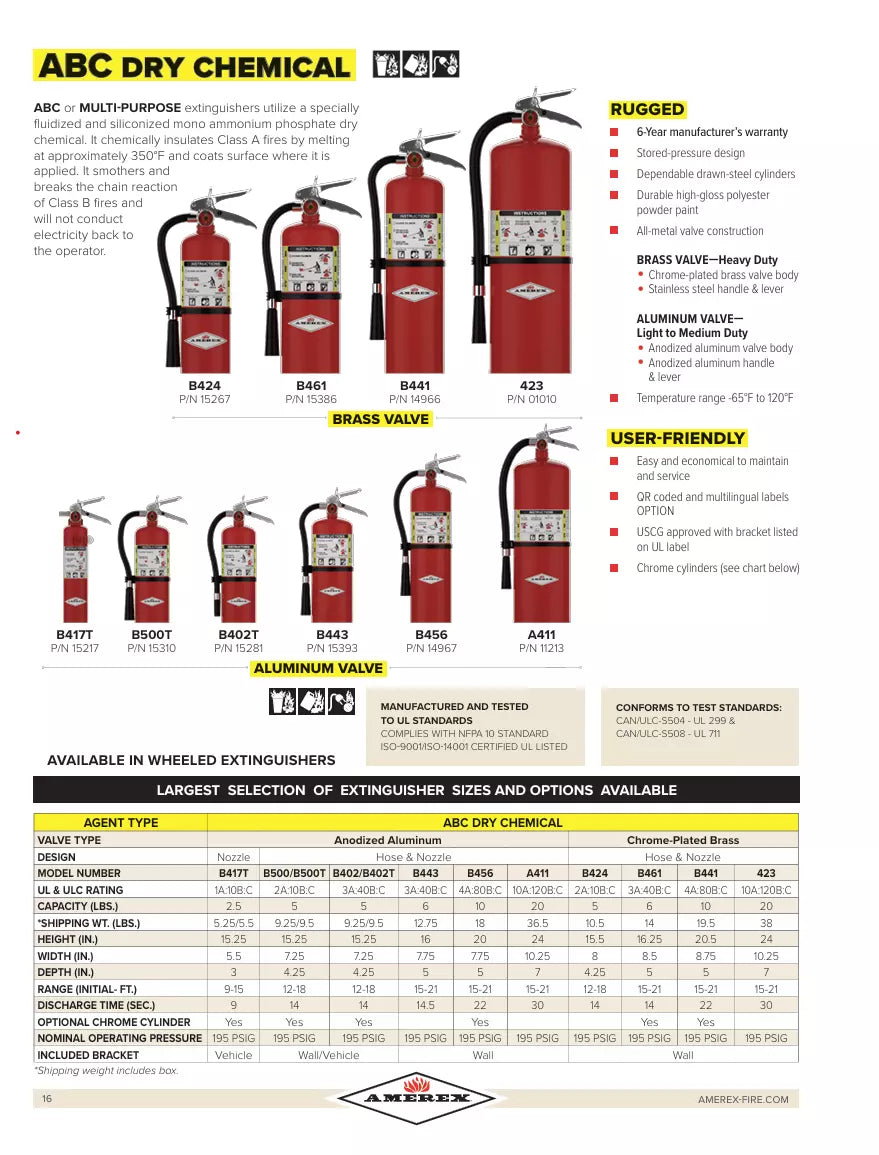 10LB Amerex B456 - ABC Dry Chemical Fire Extinguisher - OEM
